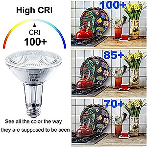 PAR30 Long Neck, 6PCS PAR30L Flood Light Bulbs，Dimmable, PAR30 Bulb 120V 50W Replacement, Long Lasting Lifetime, High brightness & Warm White, E26 Medium Screw Base, 39PAR30/FL for Recessed Light Bulb