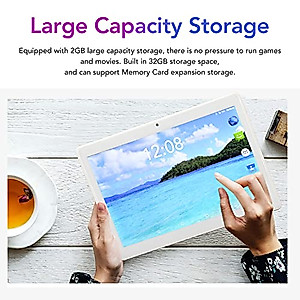 Dual Sim Dual Standby HD Tablet 2GB RAM 32GB ROM Multifunctional Storage 10.1 Inch High Capacity HD Tablet for Work Study (US Plug)