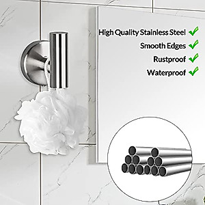 ALLOY+ Bath Towel Hooks Bathroom Coat Hook Robe Hook 4 Pieces Towel Hooks Stainless Steel Wall-Mount Heavy Duty Door Hanger for Bathroom Bedroom Kitchen Hotel Cabinet