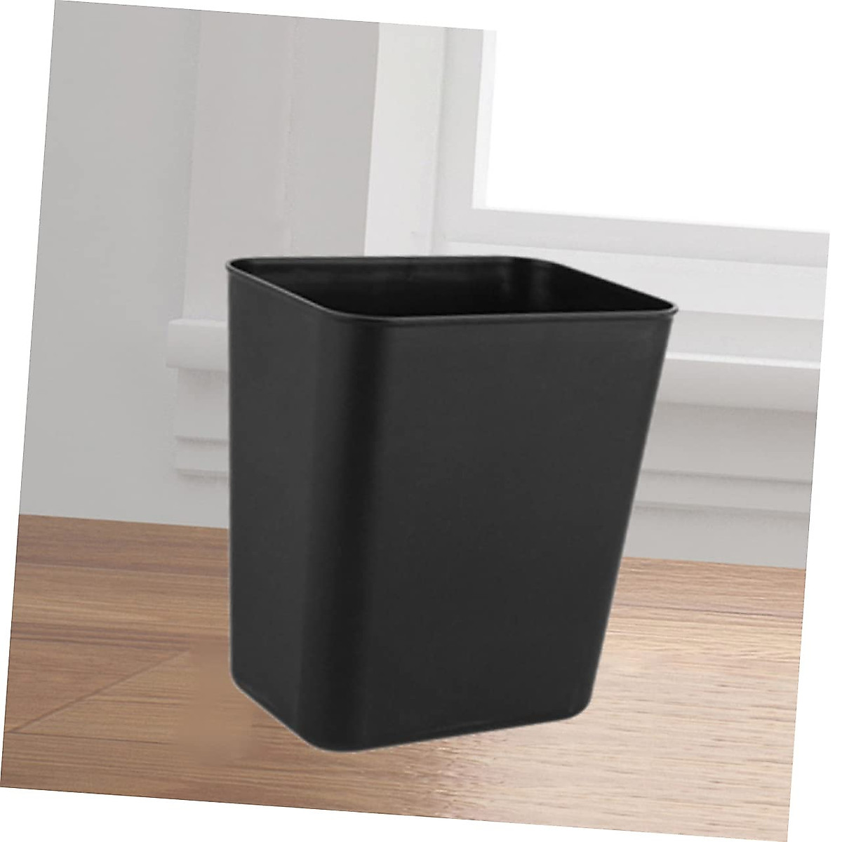 LIFKOME Office Decor Black Plastic Trash Can, 13 Gallon Capacity, 13" Wide