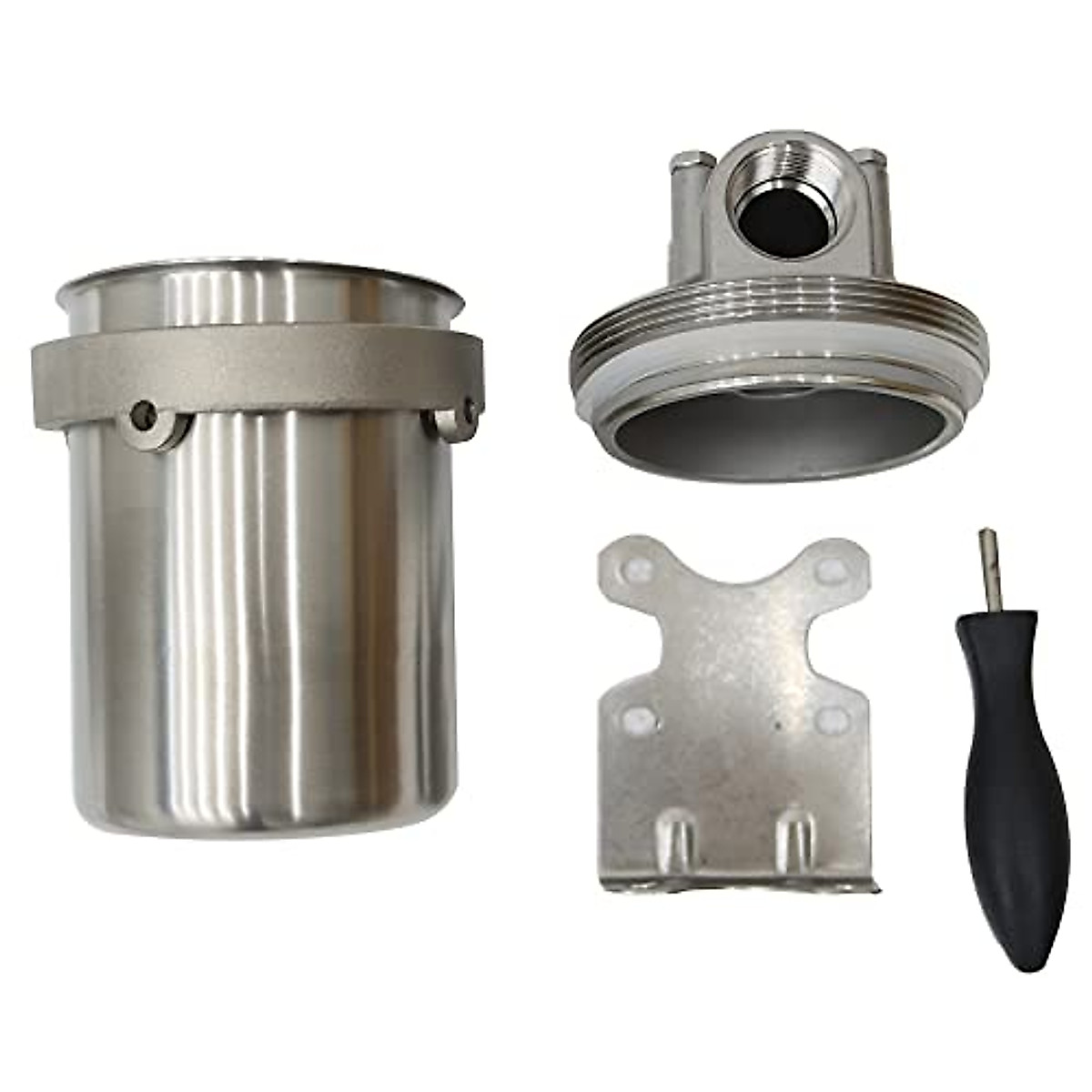 INTBUYING Heavy Duty Water Filter Shell Housing Whole House Water Purification of 304 Stainless Steel -5 inch Filter 3/4 inch NPT Inlet and Outlet with Bracket and Wrench Pin
