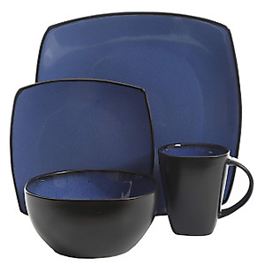 Gibson Soho Lounge Dinnerware set, Square, Blue