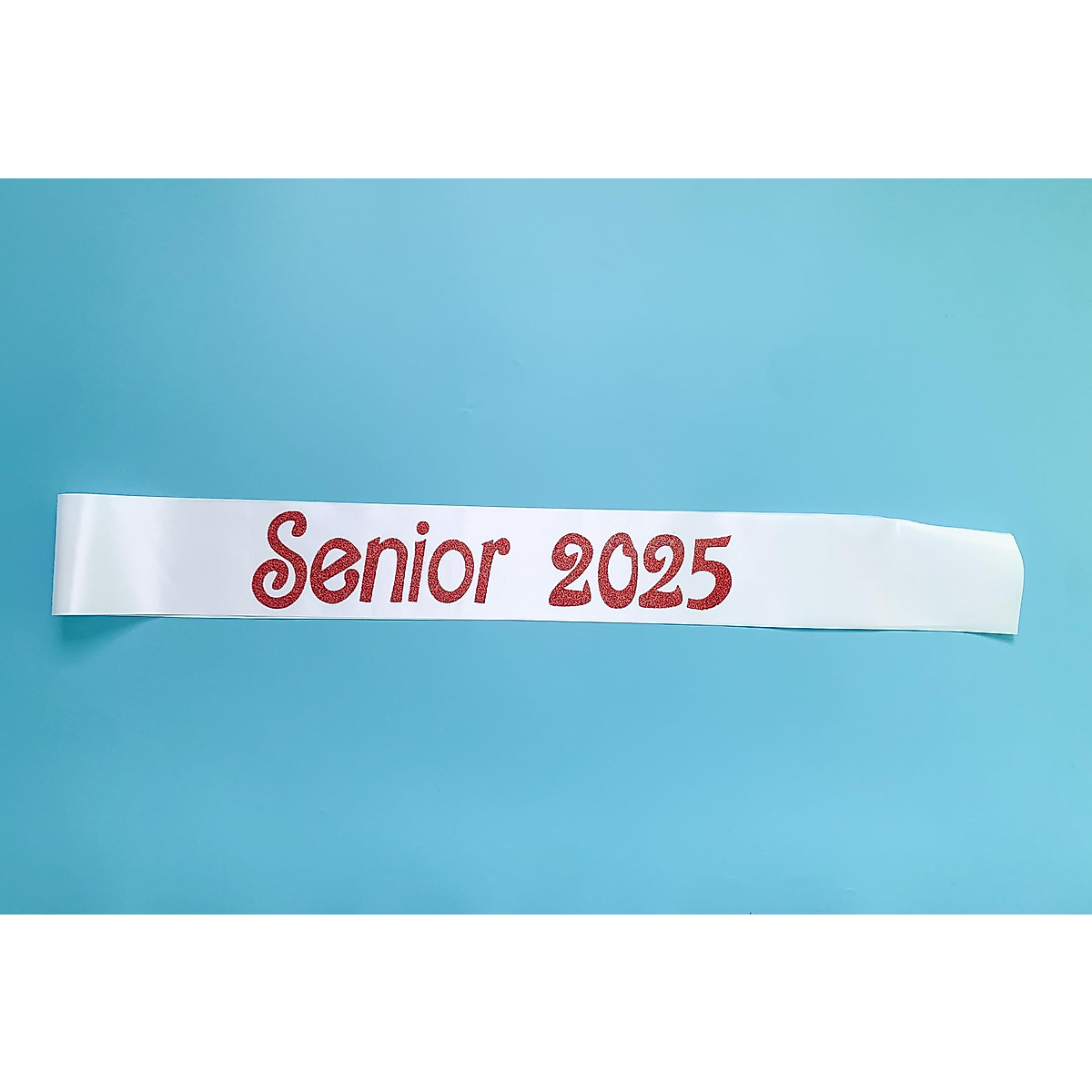 Conggluuo Senior 2025 Sash,Senior Sashes 2025 White Sash with Red Glitter Finally Graduated Cheerleader Graduation Sash for Graduation Party Supplies 2 Pack Senior Sashes White Red 2pcs