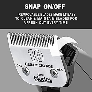 10 Blade Dog Grooming Detachable Ceramic Blade Compatible with Andis Hair Clippers