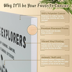 Montessori Canvas Wall Art for Babies - 3 Sizes, Ants Playroom Wall Decor, We Are Helpful Quote - Giclee Framed Animal Prints for Nursery in Damage-Resistant Canvas - Ready to Hang Wall Art (12"x18")