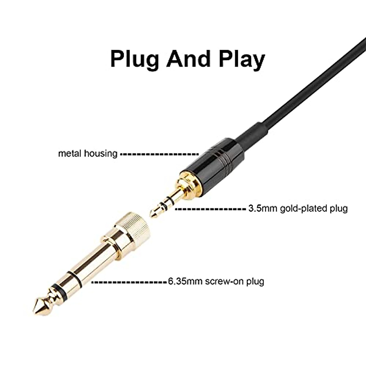 Q701 Cable Coiled Audio Cord Compatible with AKG K712 K240 K240S K702 K141 K171 K181 K271 MK II K241 K175 K275 K712 K553 MKII M220 Headphone Aux Cable Wire with 6.35mm Adapter(4ft Extends to 10ft)