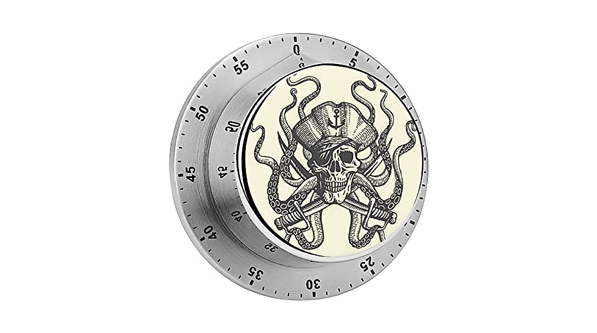 Pirate Skull Kitchen Timer - Magnetic Countdown for Cooking & More