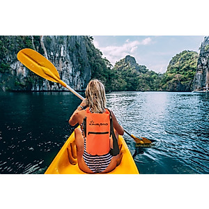 Kinsard Waterproof Dry Bags, Roll Top Sack, With Zipper, Side Pockets, and Adjustable Straps-Protects Valueables and All Gear, For Kayaking, Boating, Beach, Hiking, 10 Liter Dry Bag(Orange)