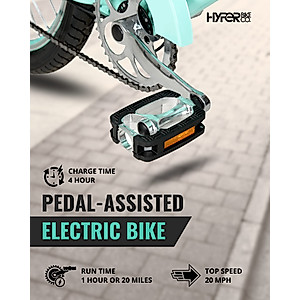 Hyper Bicycles E-Ride 26" Ladies 36V Electric Cruiser E-Bike with Pedal-Assist, 250W Motor, Turquoise