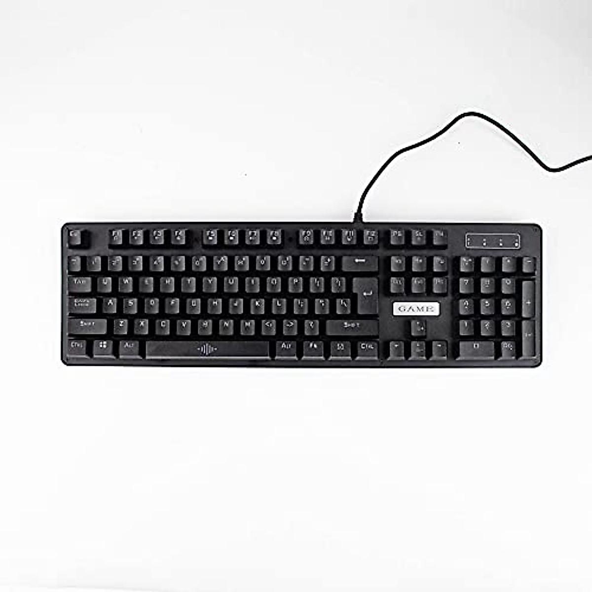 Gaming Keyboard with Customizable RGB Backlight, Tactile & Clicky Blue Switches, 104-Key Anti-Ghosting Wired Keyboard with Surround Lighting, Steel Body for PC and Laptop