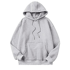 ANRABESS Women's Oversized Hoodies Fleece Casual Pullover Drawstring Long Sleeve Hooded Sweatshirts 2023 Fall Fashion Clothes Trendy Y2k Outfits for Teen Girls A1072huahui-S Heather Gray