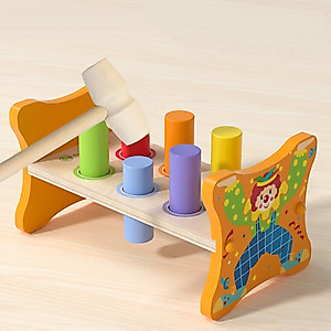 Camac 10 Pcs Multi-Purpose Wooden Hammers Set for Chocolate Natural Hardwood Crab Hammers Crafts Breakable Heart, Crab Lobster Mallets with Smooth Finish Durable Friendly Craft Toy