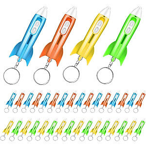 Helicopter Flashlight Keychain Rocket LED Flashlight for kids Space Party Favors Helicopter Key Ring Astronaut Party Favors（24 Pcs）