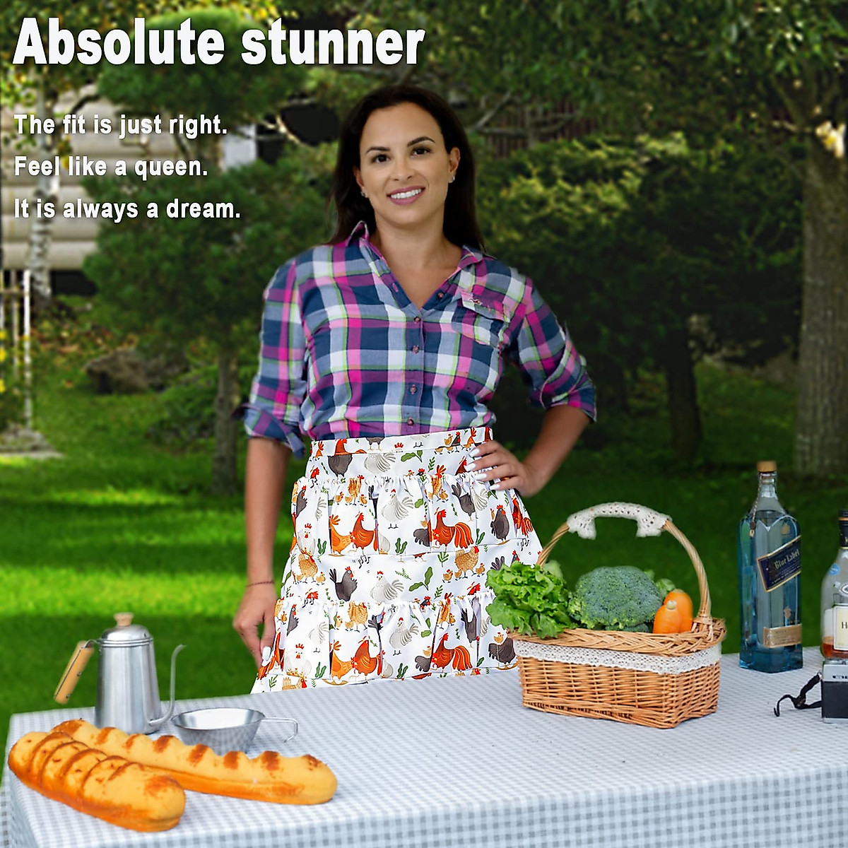 MZCXMAO Egg Apron, Egg Collecting Apron,Egg Gathering Apron,Egg Apron for Fresh Eggs,Egg Apron for Fresh Eggs Women (Adult-Unisex,Hen) Women's Day Gift.