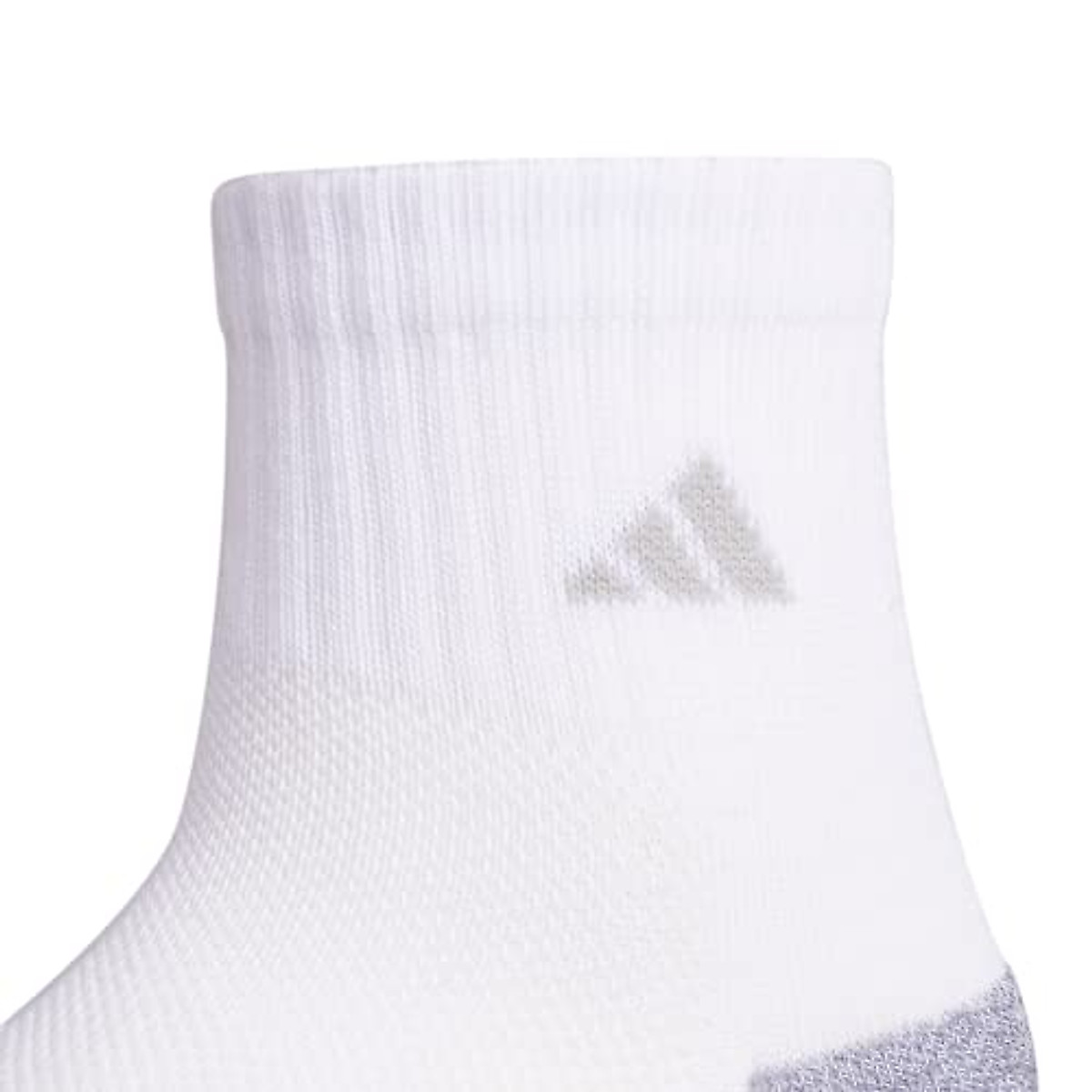 adidas Kids-Boy's/Girl's Cushioned Angle Stripe Quarter Socks (6-Pair), White/Grey/Light Onix Grey, Large