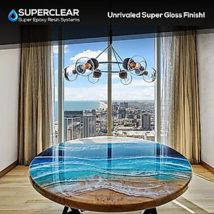 Table Top Epoxy Resin Superclear 1 Gallon | 128 oz Kit, Anti-Yellow Highest UV Impact Resistance, Food Grade Safe, Ultra Crystal Clear Gloss, Bubble Free, Bar & Surface Coat, Tumblers, Wood, DIY
