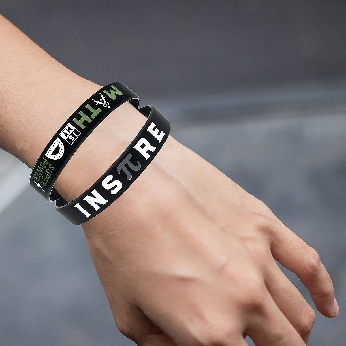 Giftphoria Assorted Math Bracelets (12pcs) - Math Gifts in Bulk for Students and Teachers - Educational Party Favors, Classroom Prizes and Awards for Math Graduates, Mathletes and Math Lovers