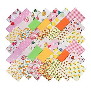 AbTwill 42pcs 5 x 5 inches Cotton Fabric Square, Precut Quilting Sewing Fabric Bundle 5" Charm Squares for Craft Quilt Patchwork