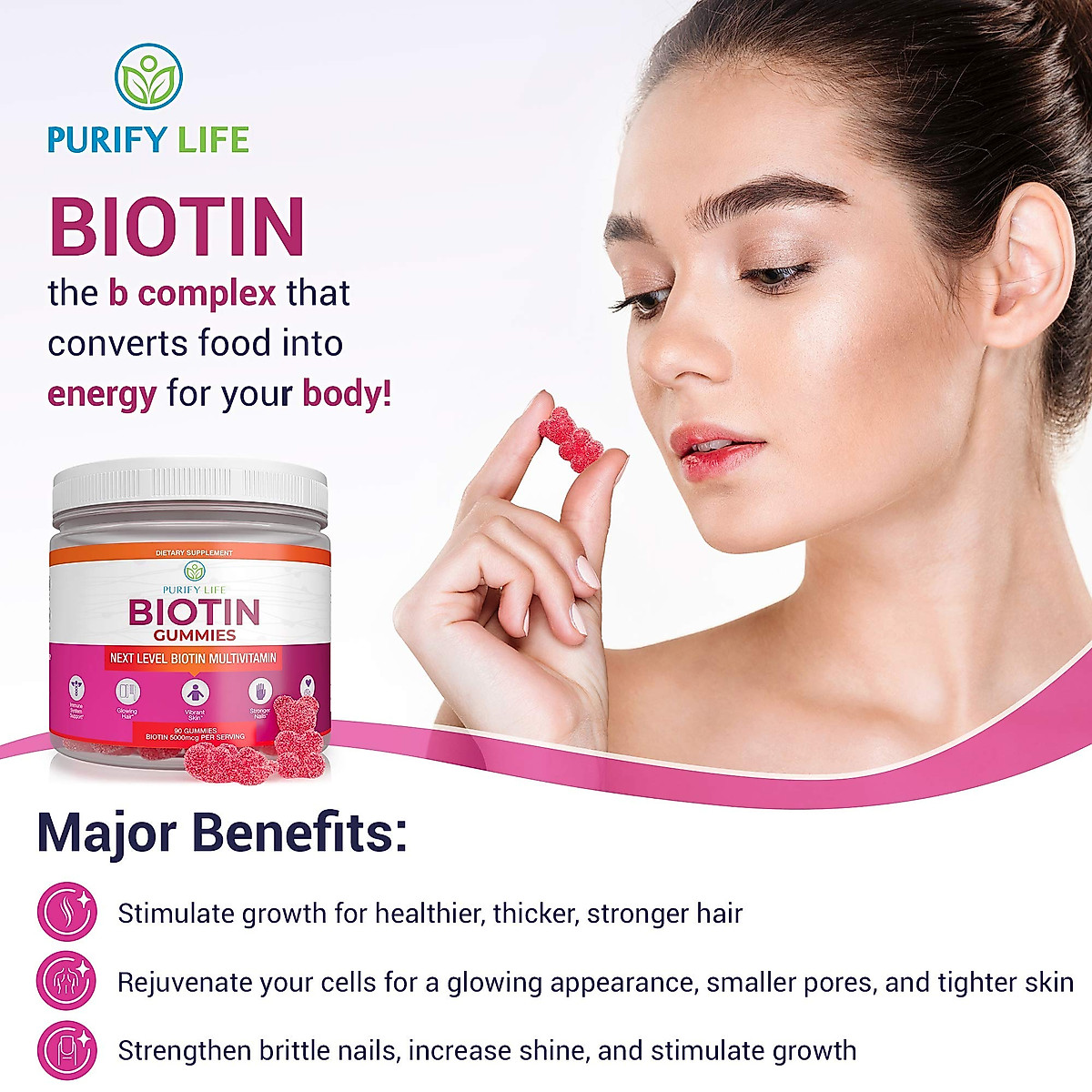 Purify Life Marine Collagen, Biotin, & Vegan Collagen Bundle, Gummies for Hair Skin and Nails (Bulk - 90 Chews), Joint Care Vitamin, Immune Support, Beauty, Detox & Cleanse, Replace Capsules, Pills