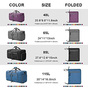 Dimayar Travel Duffle Bag for Men - Foldable Duffel Bag with Shoes Compartment - Overnight Bags Waterproof & Tear Resistant(85L,Grey)