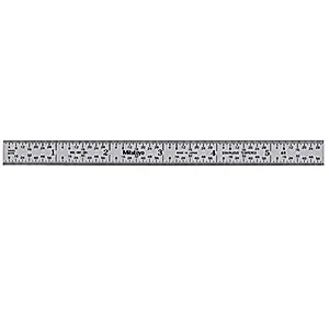Mitutoyo 182-201, Steel Rule, 6" (4R), (1/8, 1/16, 1/32, 1/64"), 1/64" Thick X 1/2" Wide, Satin Chrome Finish Tempered Stainless Steel