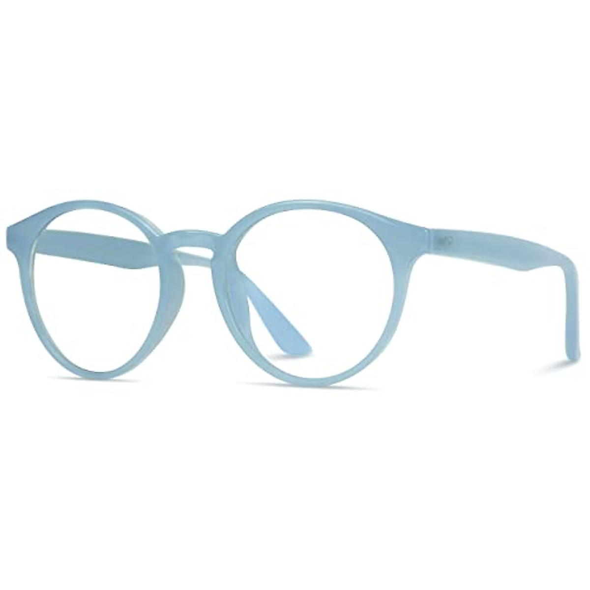 WearMe Pro Retro Round Blue Light Blocking Glasses - UV & Bluelight Blocker for Women - Anti Glare, Trendy Non Prescription for Reading (Grey Frame)