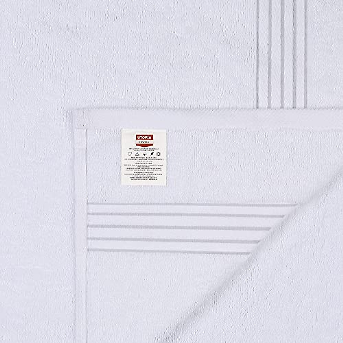 Utopia Towels - Hand Towel Set - Luxurious 600 GSM 100% Ring Spun Cotton - Quick Dry, Highly Absorbent, Soft Feel Towels, Perfect for Daily Use (Pack of 4) (16 x 28, White)