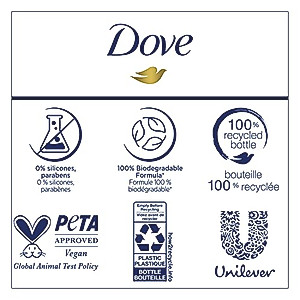 Dove RE+AL Bio-Mimetic Care Shampoo For Damaged Hair Repair Coconut + Vegan Keratin Sulfate-Free Coconut Shampoo 10oz