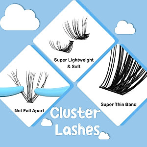 DIY Lash Extension Kit Lash Clusters 360 Pcs 20D+40D 10-16 Mix Length Individual Lashes Kit Lash Bond and Seal Lash Glue Remover Overnighter Seal for DIY Eyelash Extensions(20+40D)