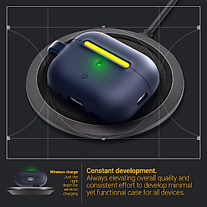 Caseology Nano Pop for Airpods Pro 2 Case [Keychain Carabiner Included] Designed for Airpods Pro 2nd Generation (2022)(2023) - Blueberry Navy