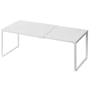 Nxconsu Cabinet Shelf Expandable Organizer Riser Rack for Kitchen Pantry Cupboard Under Sink Countertop Home Organization Extra Storage Space Saver Heavy Duty Metal Edgeless Design White