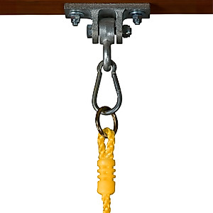 Gorilla Playsets 04-0032-G High Back Plastic Infant Swing with Yellow T Bar & Rope, Green