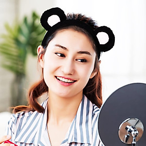 FRCOLOR Fluffy Headband 2 Pcs Bear Ears Headbands Cartoon Fluffy Bear Costume Headbands Animal Hairbands Halloween Christmas Cosplay Headdress Props for Party Creative Plush Headband