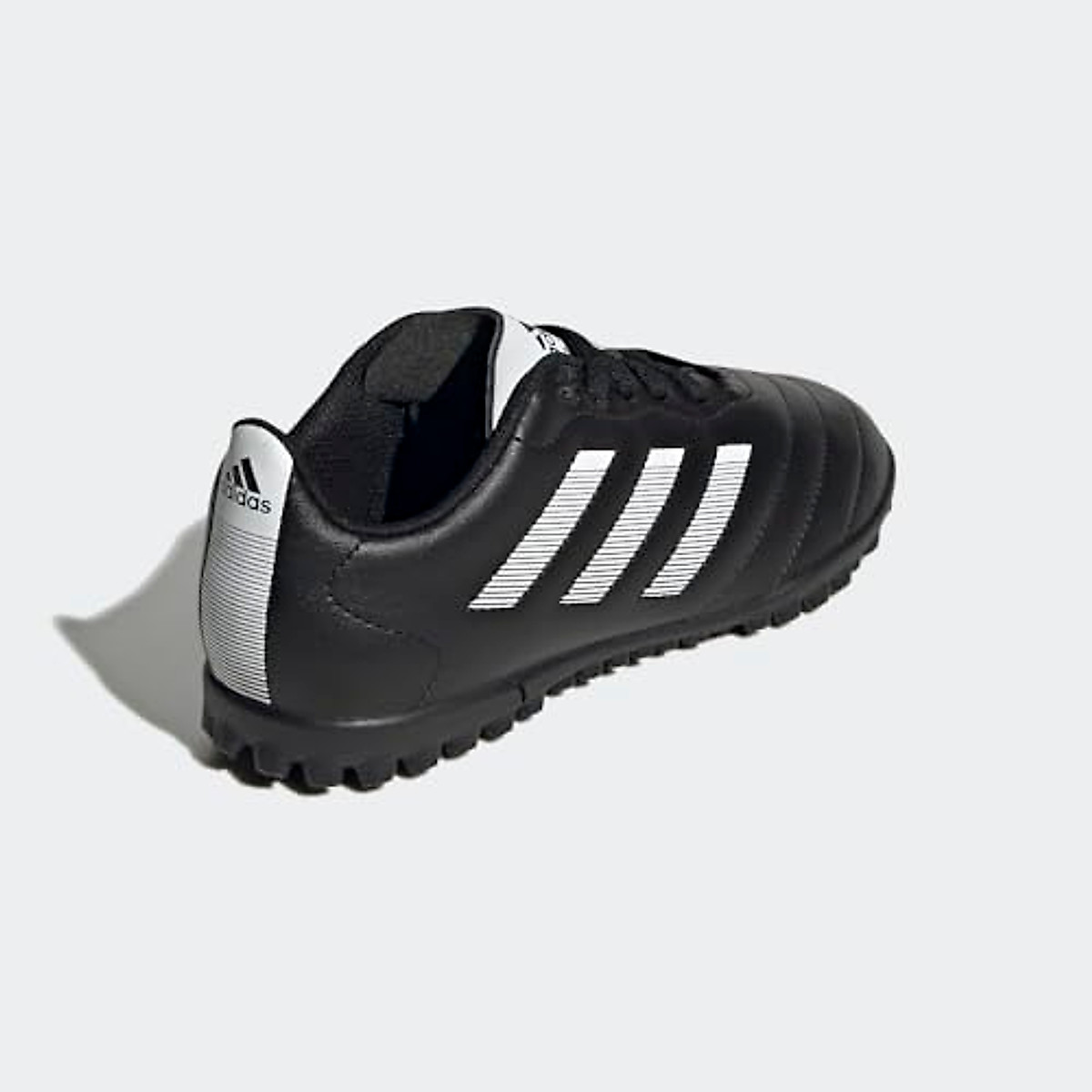 adidas Goletto Turf Soccer Shoe, Black/White/Metallic, 13 US Unisex Little Kid