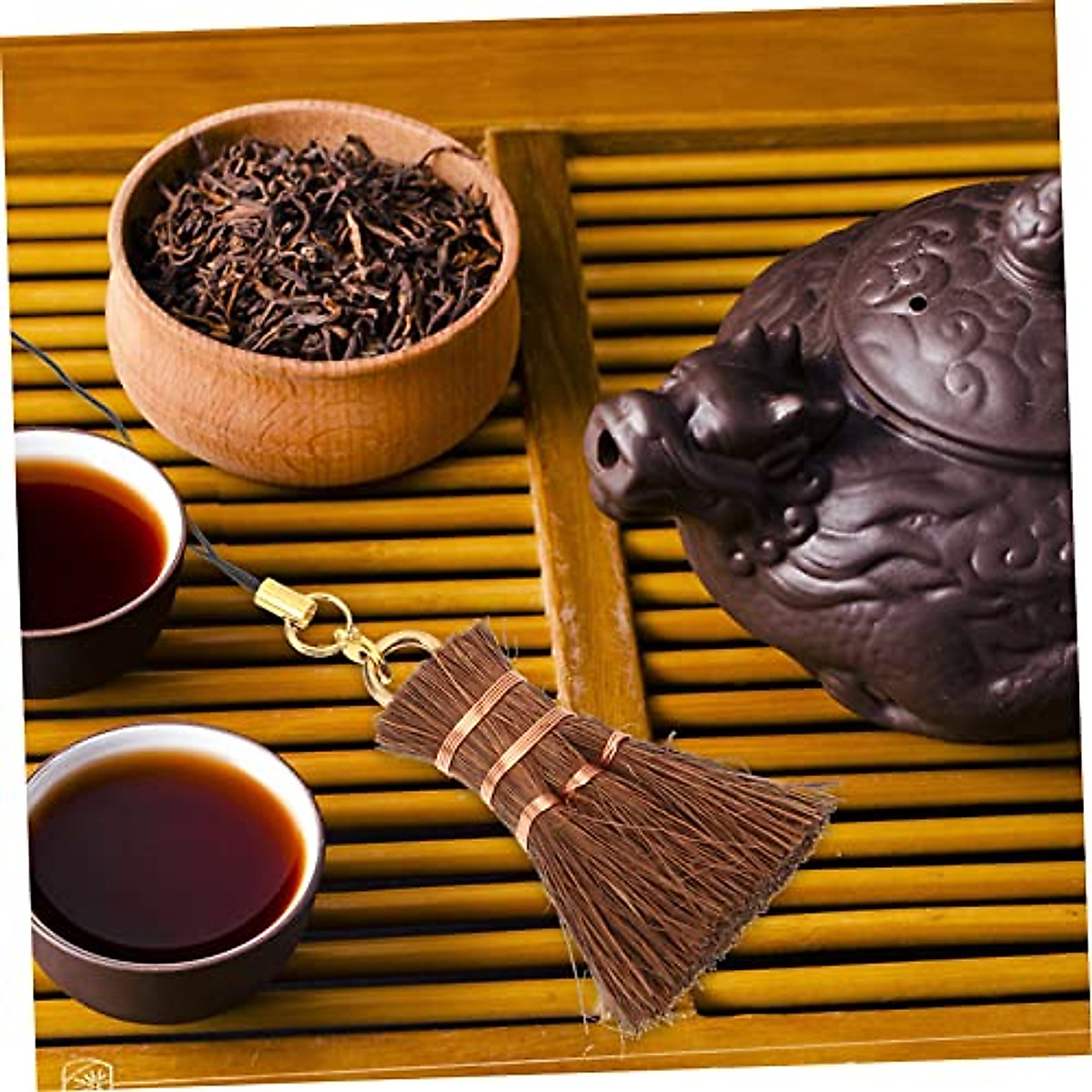 LABRIMP Small Broom Pendant Hard Brown Silk Hand Made