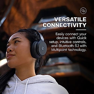 Raycon Fitness Headphones - Wireless Over-Ear-Headphones with 45 Hours of Battery, Active Noise Cancellation, Awareness Mode, 3 Quick Swap Ear Cushions, IPX4 Water Resistance (Black)