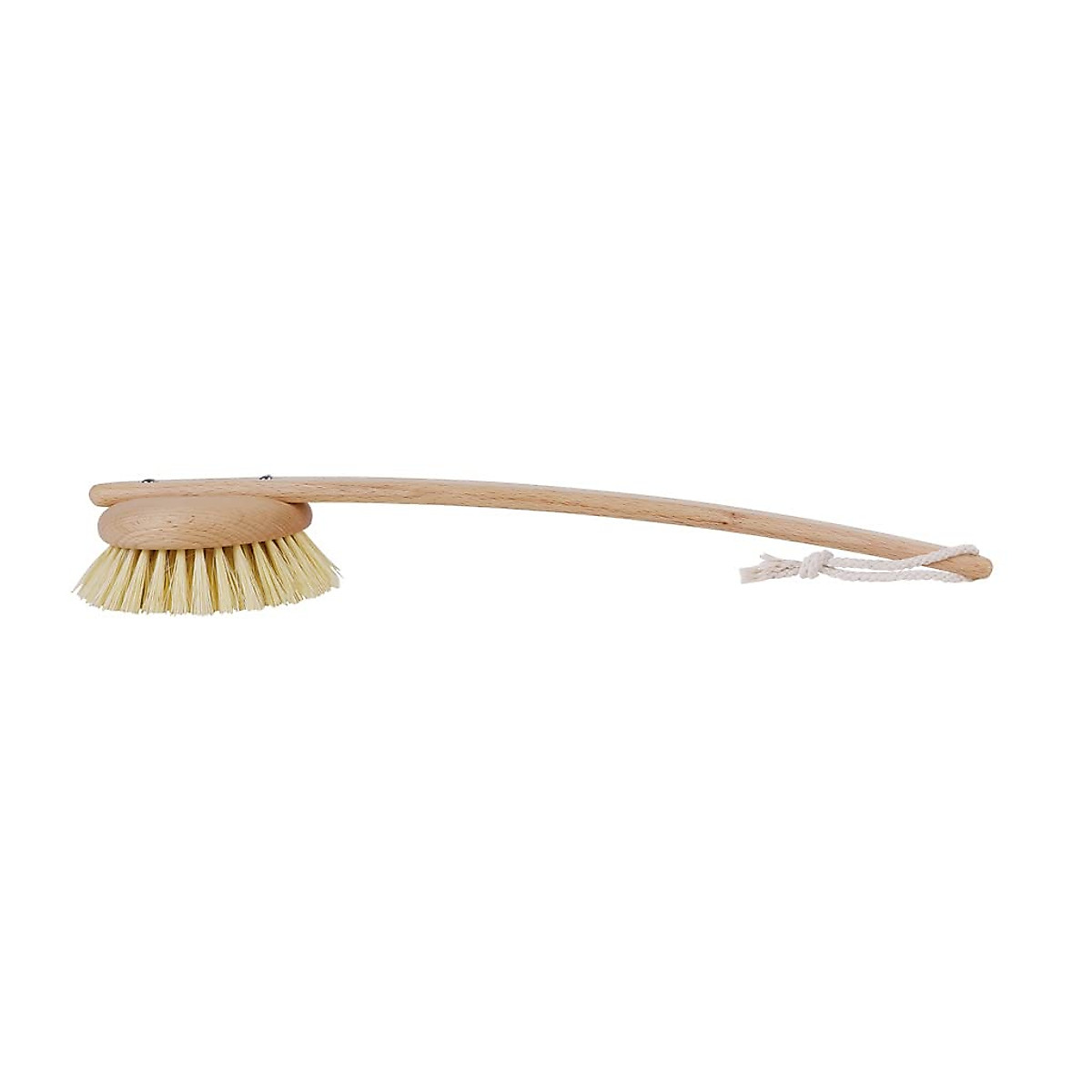 Redecker 100% Made in Germany Round Tampico Fiber Bath Brush with Extra-Long Oiled Beechwood Handle, 18-1/2-Inches