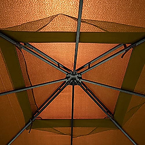 Goohome Outdoor Gazebo, Double Vented Dome Top Patio Gazebo with Mosquito Netting for Backyard, Sturdy Metal Frame Waterproof Canopies, Gazebos & Pergolas, for Poolside and Deck, 9.8Ft.Wx9.8Ft.L