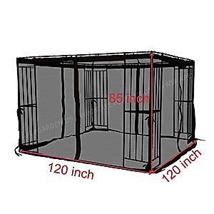 APEX GARDEN 10-ft x 10-ft Gazebo Replacement Mosquito Screen Netting (Black)