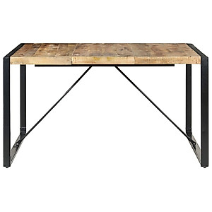 YUHI-HQYD Dining Table,Conference Table,Coffe Table,Rectangle Tea Table,Assembly Required,Perfectly in Living Room, Den, Office Room, and Family Room, 55.1"x55.1"x29.5" Rough Mango Wood
