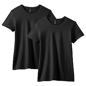 Gildan Women's Softstyle Cotton T-Shirt, Style G64000L, Multipack, Black (2-Pack), Large