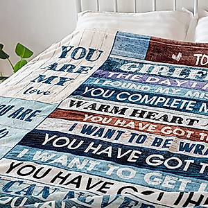 to My Girlfriend Blanket Girlfriend Gifts I Love You Blessing Sweet Sayings Quote Throw Blankets Birthday Gifts for Her Anniversary Soft Blankets for Bed Sofa and Couch 60x50 inch