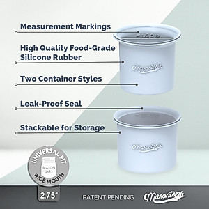 Masontops Snack Stack - Mason Jar Divider Overnight Oats Jars Salad Jars For Wide-Mouth Mason Jars for Overnight Oats Oatmeal Container, Storage Container, Salad Jars Insert For Meal Prep To Go