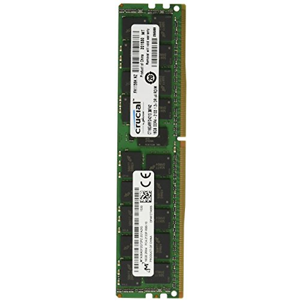 Crucial CT16G4RFD4213 16GB Single DDR4 2133 MT/s (PC4-2133) CL15 DR x4 ECC Registered DIMM 288-Pin Server Memory,Black/Green