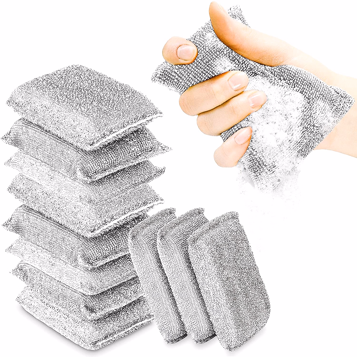 SPONGENATOR Kitchen Scrubbing Sponges - Heavy Duty Non-Scratch Scrubbing Cleaner Sponges in 1 Color - Multi-Surface Non-Metal Dish Scouring Scrubbers for Fast Cleaning. (12 Pack)