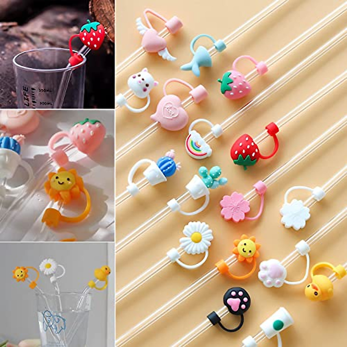 6PCS Straw Caps Covers, Straw Covers For Reusable Straws, Straw Tip Covers, Drinking Straw Cover, Straw Caps For Reusable Straws, Straw Protector Cover, Silicone Straw Covers Cap, Cloud Straw Cover