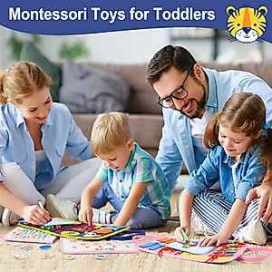 Busy Board for 1 2 3 4 Year Old Toddlers - Preschool Learning Activities Busy Book, Montessori Toys for Fine Motor Skills, Airplane Car Travel Essentials for Kids Boys Girls (Blue)