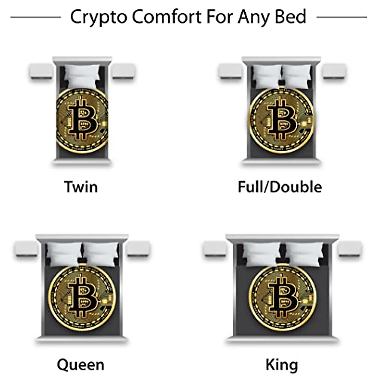 Bitcoin Cryptocurrency Coin Round Blanket- Physical Bitcoin Gift Item from The Crypto Coins Collection - 70 inch Super Soft Fleece Throw Bitcoin Blanket