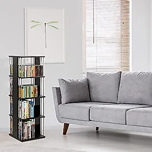 Atlantic Typhoon Media Storage Spinner, Space-Saving 360-Degree Rotation, Organize & Protect Prized Media & Memorabilia Collections, PN 82635716 – Espresso