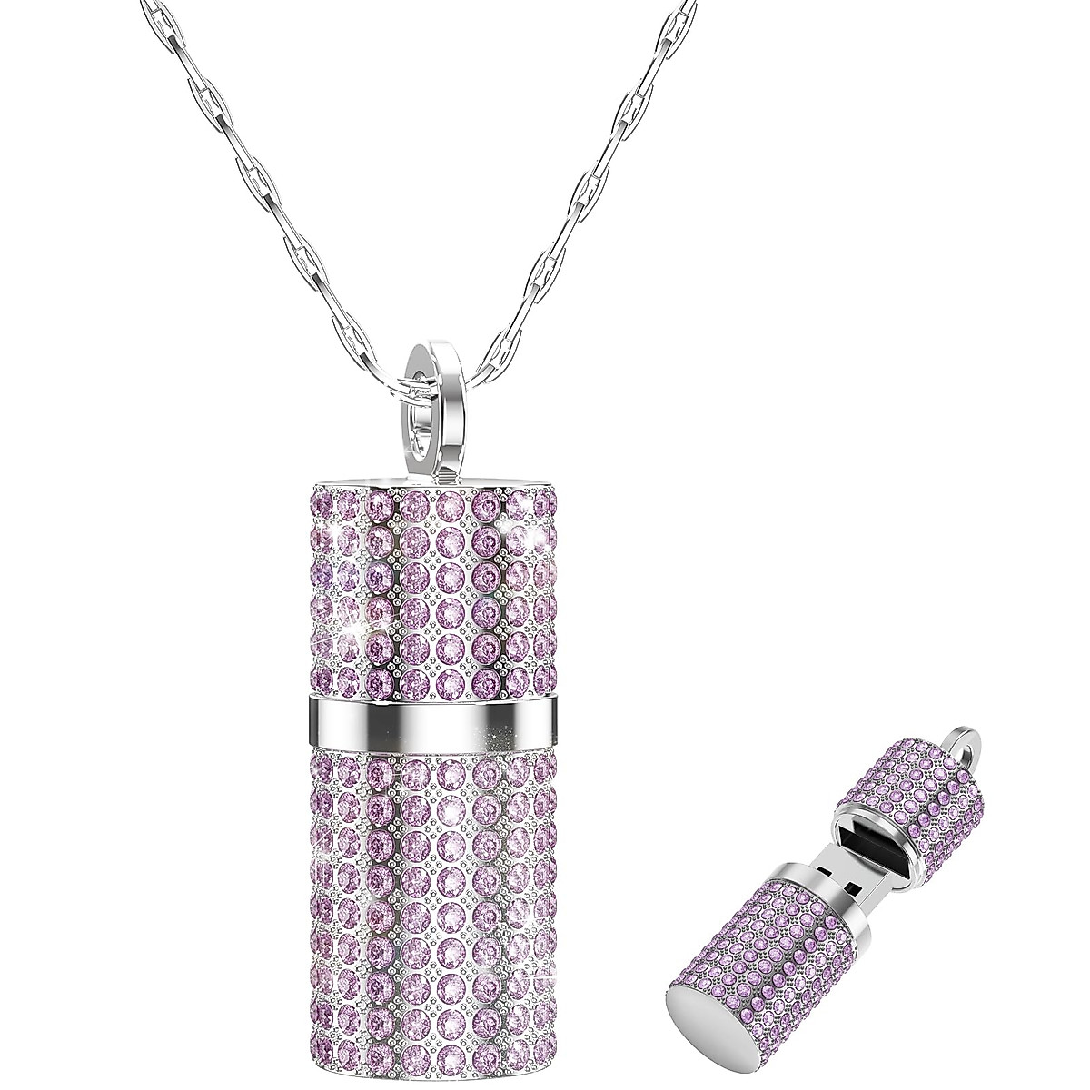 64GB Thumb Drive Necklace USB 3.0 Flash Drive Pink Crystal Jump Drive, Bling Diamond Zip Drive 64 GB Jewelry Pen Drive Creastive Memory Stick, Cute Data Storage Gift by Kepmem